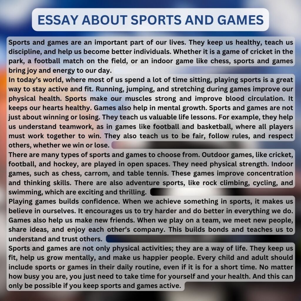 Essay About Sports and Games – PERFORMDIGI