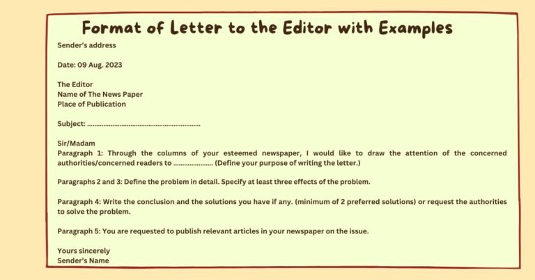 Format of Letter to the Editor with Examples – PERFORMDIGI